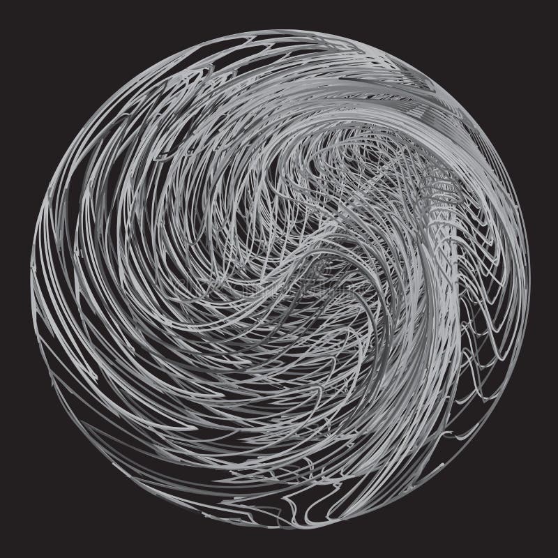 Decorative Sphere. Abstract Round Spiral Striped Design Element Stock ...