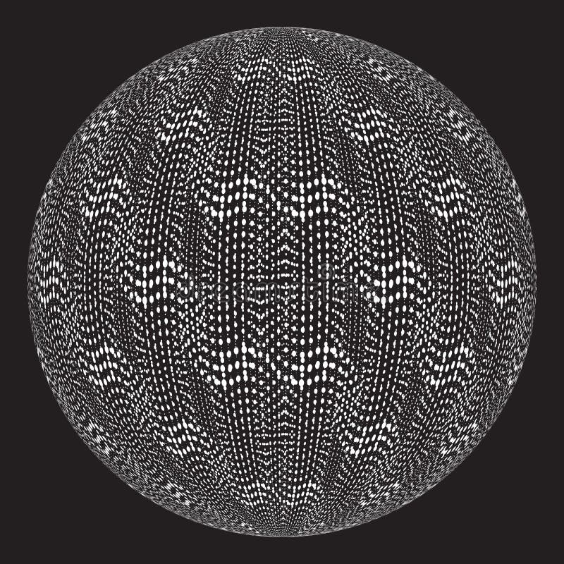 Decorative Sphere. Abstract Round Wavy Dotted Design Element Stock ...