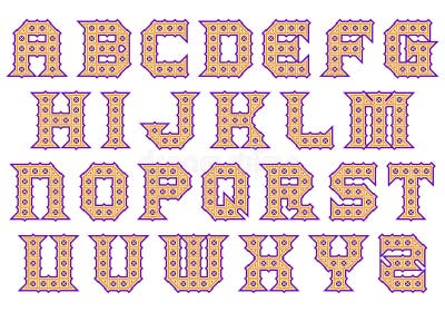 Decorative Spiky Font.Custom Vector Alphabet. Stock Illustration ...