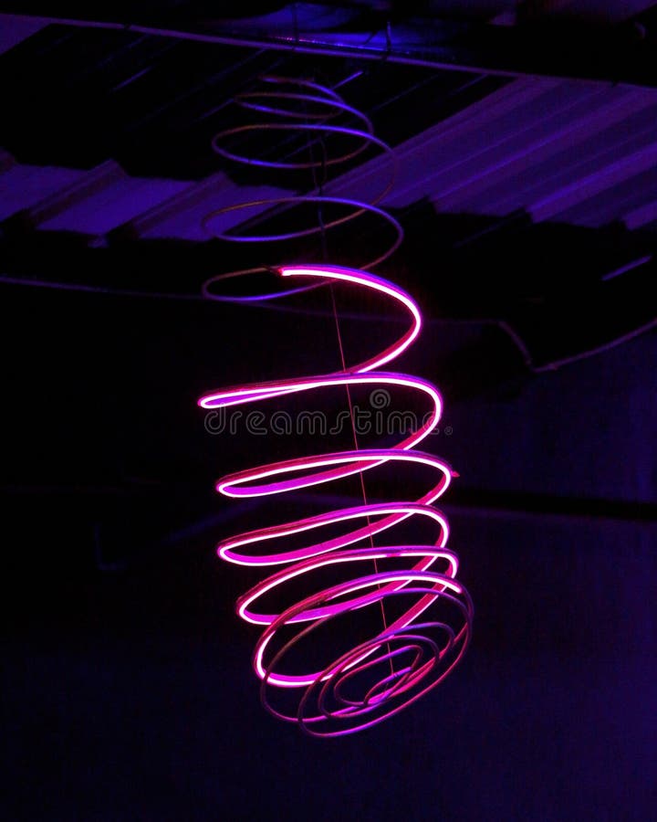 Decorative Spiral LED Lighting Glows in the Dark Stock Photo - Image of ...