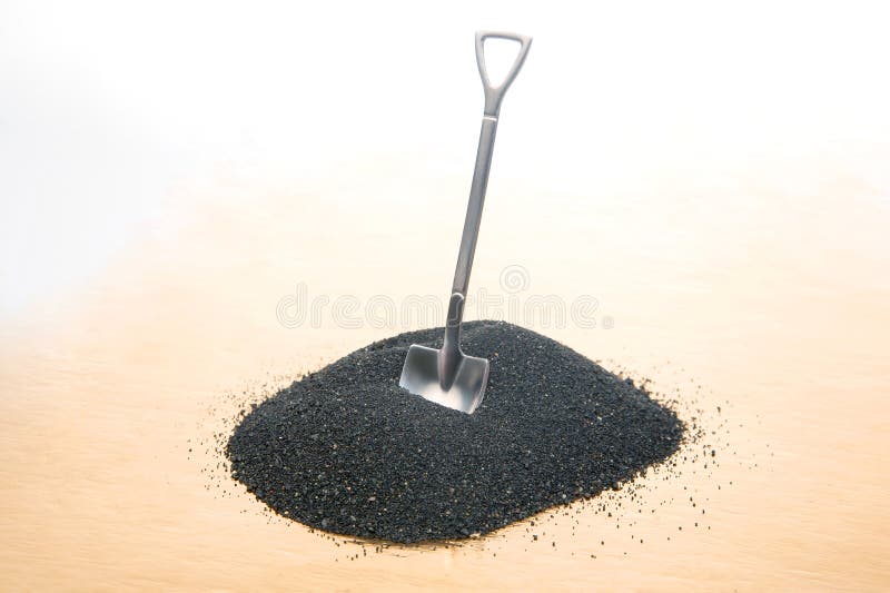 Decorative Spoon in the Form of Shovels on Black Sand. Food Tools Stock ...