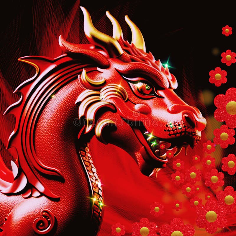 Sparkle Red Texture Lunar New Year Dragon Festive Wallpaper Stock ...