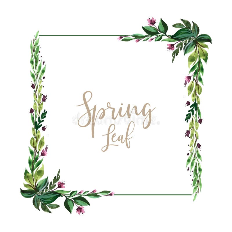 Decorative Spring Leaf Frame Card Design Stock Illustration ...