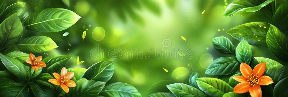 A Decorative Spring-themed Banner for Celebrations and Events Stock ...