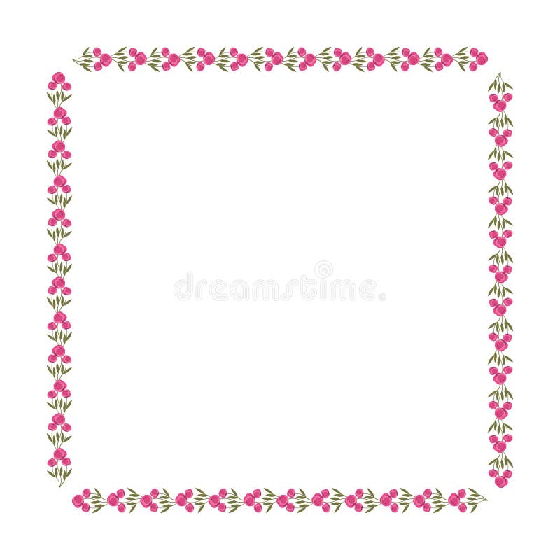 Decorative Square Frame Floral Stock Vector - Illustration of ...