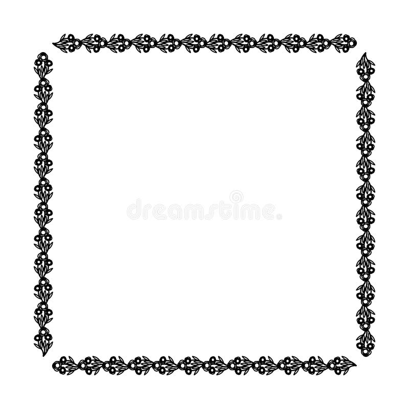 Decorative Square Frame Floral Stock Vector - Illustration of flourish ...