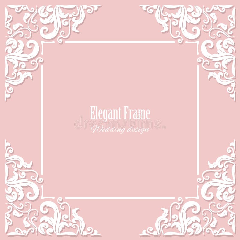 Decorative Square Frame on Pastel Pink. Stock Illustration ...