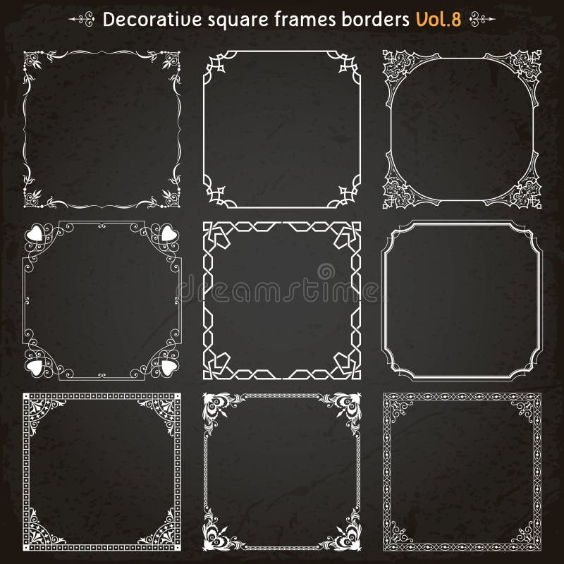 Decorative Square Frames and Borders Set 12 Vector Stock Vector ... Decorative Square Frames and Borders Set 12 Vector Stock Vector ...