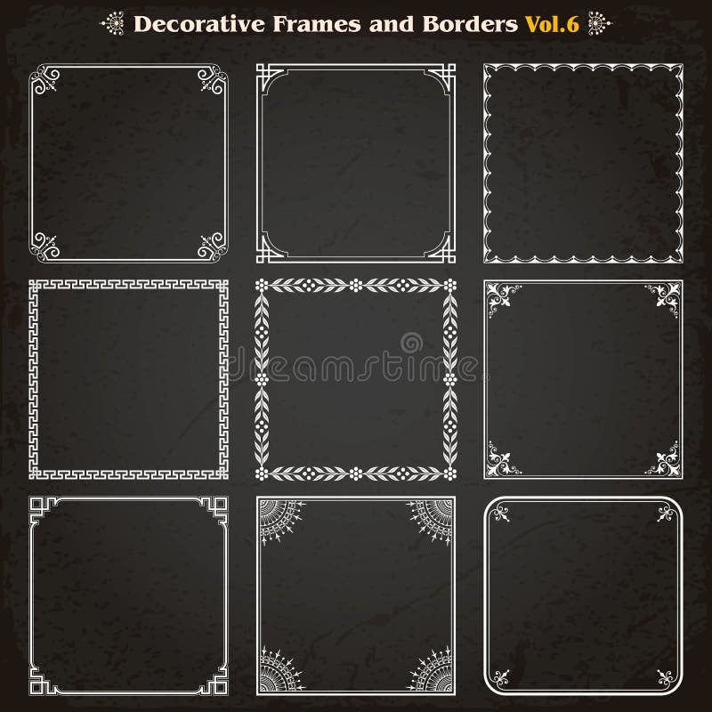 Decorative Square Frames and Borders Stock Vector - Illustration of ...