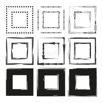 Square Border Black White Stock Illustrations – 50,237 Square Border ...
