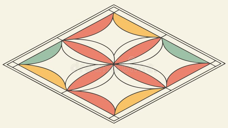 Decorative Square Pattern, Abstract Tile Design, Symmetrical Motif ...