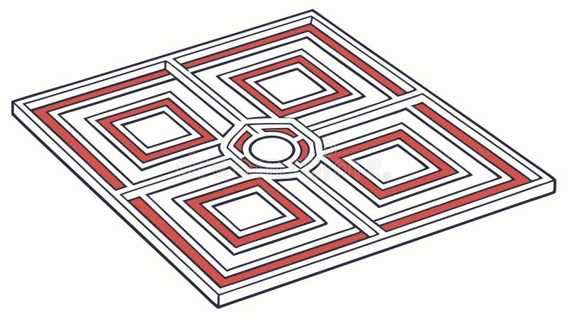 Decorative Square Tile Pattern Illustration, Vector Design Generative ...