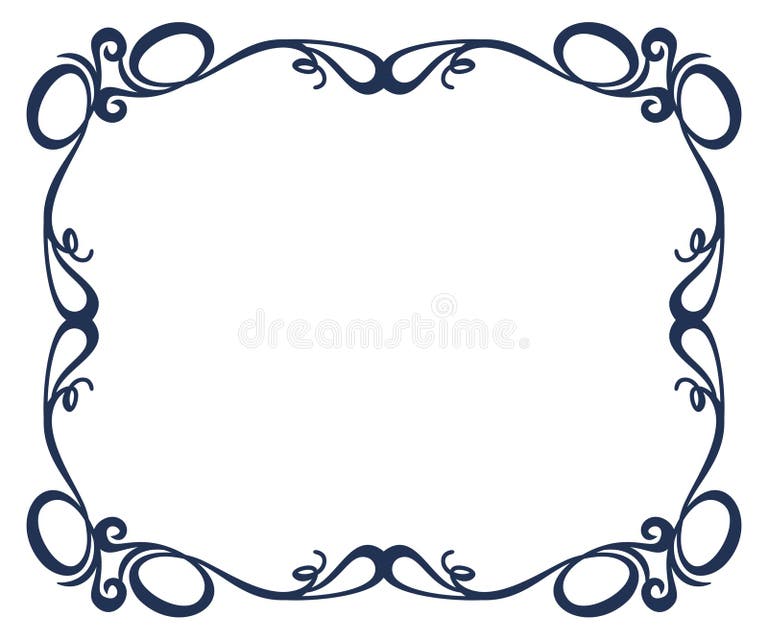 Decorative Square Vector Isolated Dark Blue Frame Stock Image - Image ...