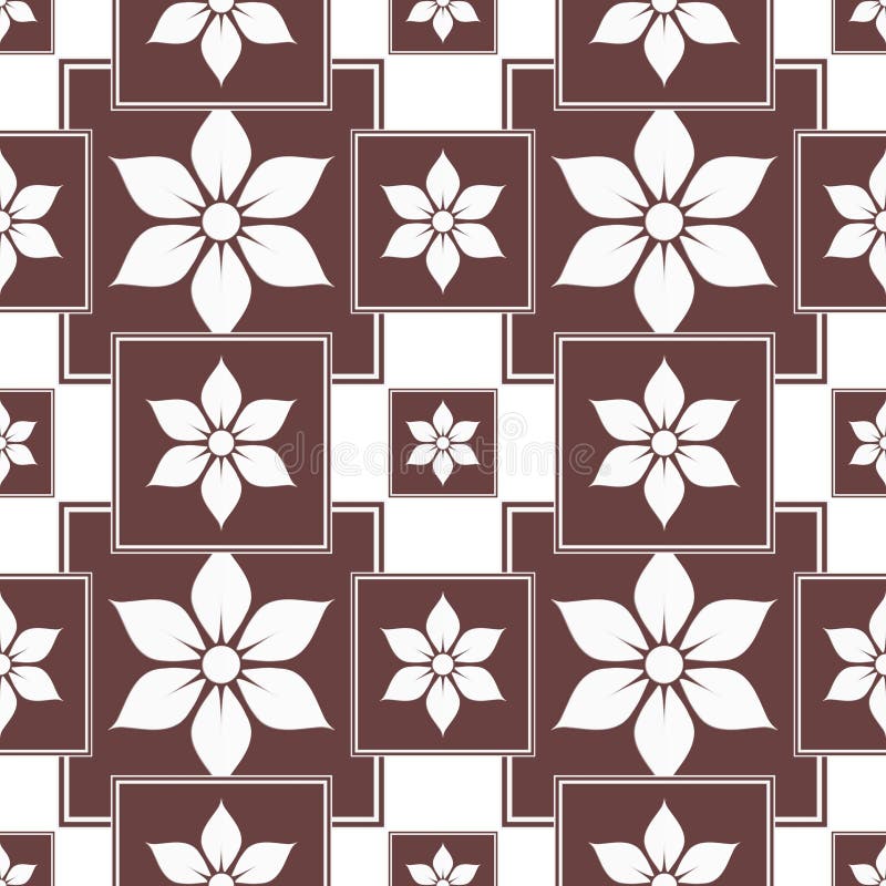 Decorative Brown White Squares Pattern As a Seamless Background with ...