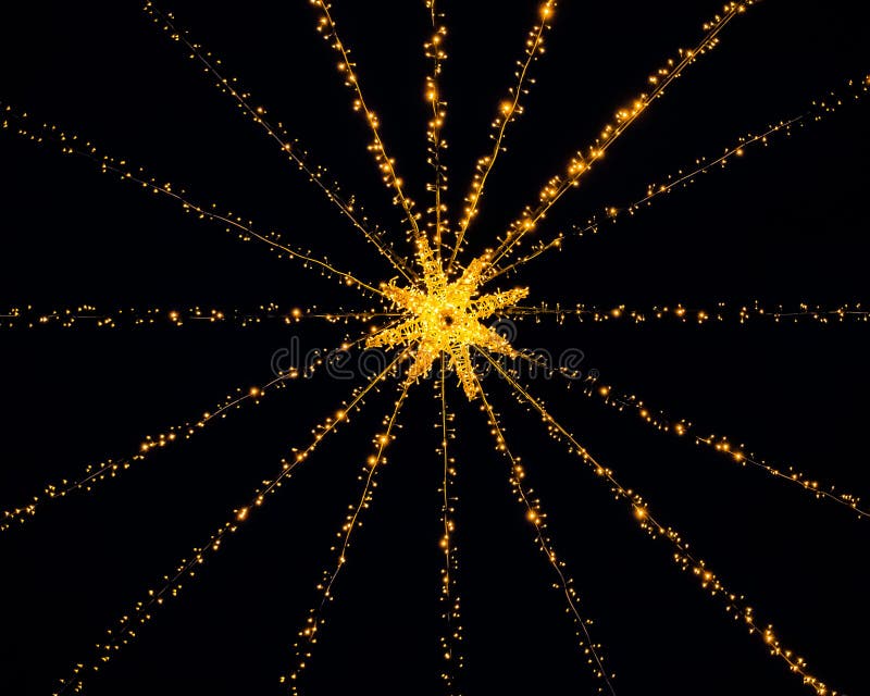 Decorative Star Lights in the City Streets Stock Photo - Image of city ...