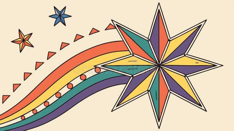 Decorative Star with Rainbow Tail, Wish, Dream, Magic, Celestial Art ...