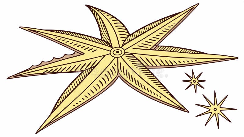 Decorative Star Shape with Radiating Lines Design Element Illustration ...