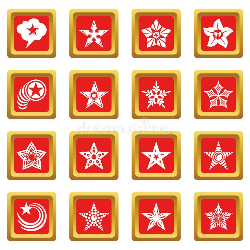 Stars icons set hexagon stock vector. Illustration of light - 91692694