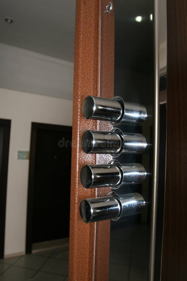 Decorative Steel Door Lock System Stock Photo - Image of bolt, system ...