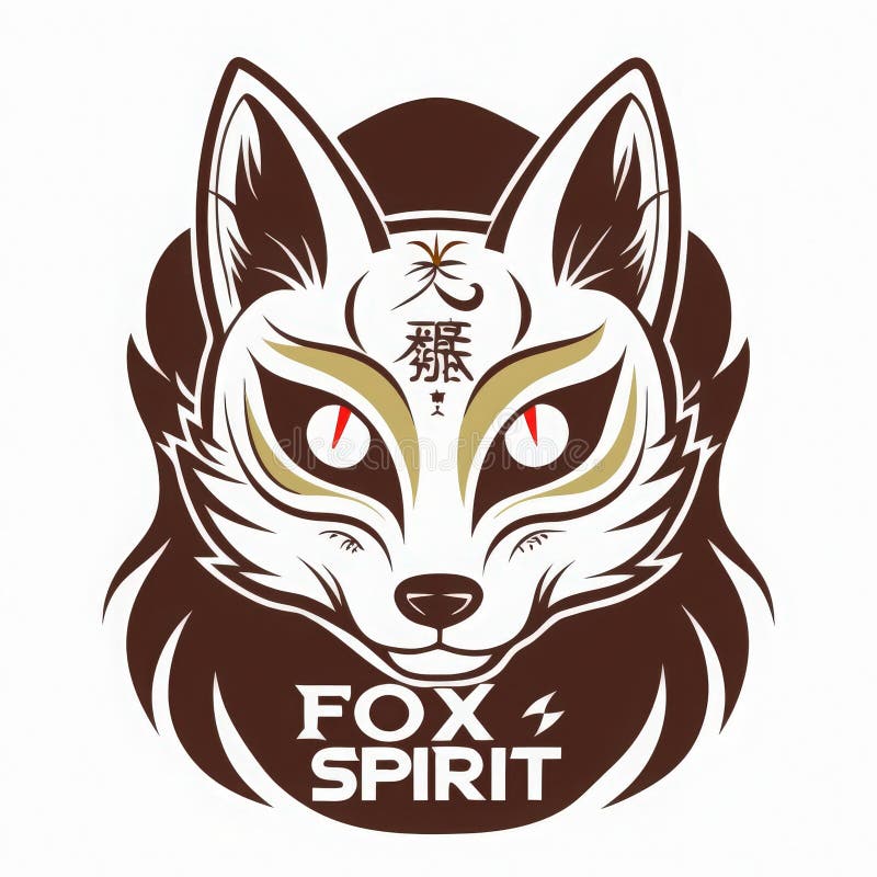 Kitsune Mask Sticker with Glowing Mysterious Aura Stock Illustration ...