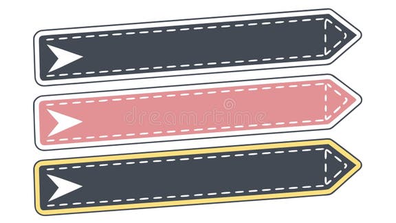 Decorative Stitch Banners: Fabric Texture UI Elements, Vector Design ...