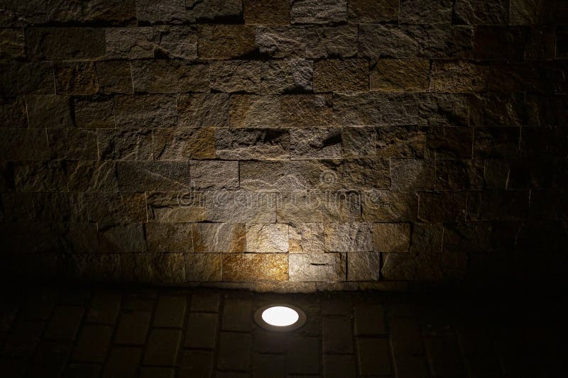 Decorative Stone Bricks Illuminated with Sidewalk Floor Lights ...