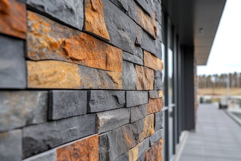 Decorative Stone Cladding Creates a Visually Appealing Exterior for a ...