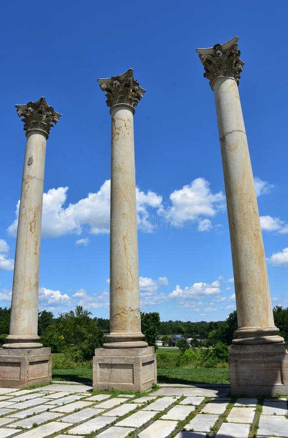 Decorative Stone Pillars from the Old Capitol Stock Photo - Image of ...