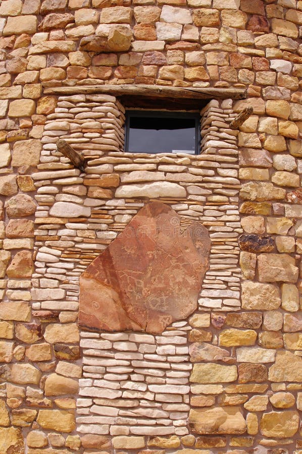 Decorative Stone Wall with Window Stock Photo - Image of construction ...