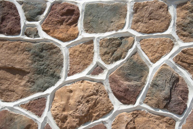 Decorative Stones on Wall Cement Material Many Block Stock Image ...