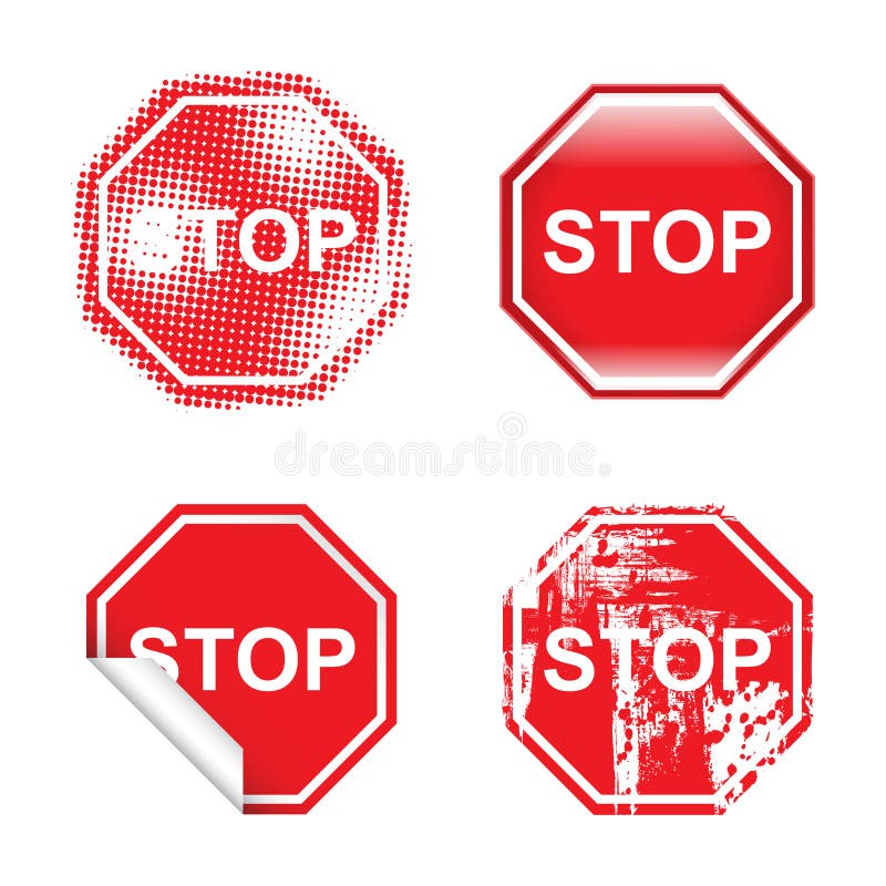 Decorative Stop Signs stock vector. Illustration of symbol - 31818371