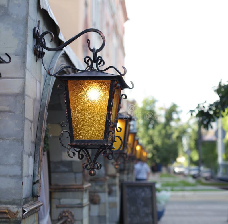 Decorative street lamps stock image. Image of design - 21498655