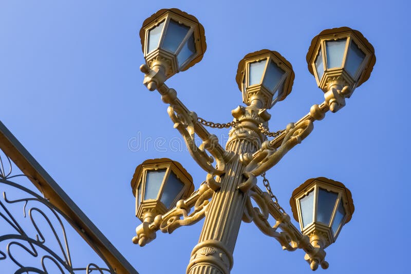 Decorative street light stock image. Image of color - 140361065