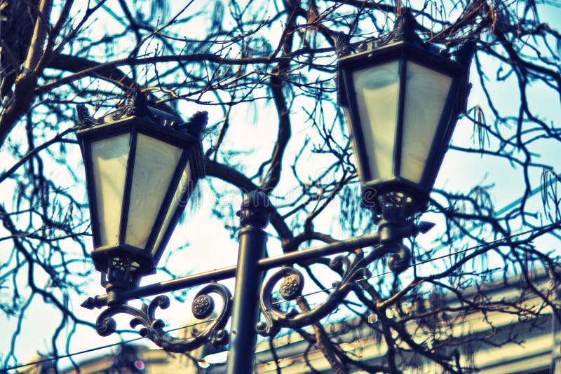 Decorative Street Lights 014 Stock Image - Image of blurred, modern ...