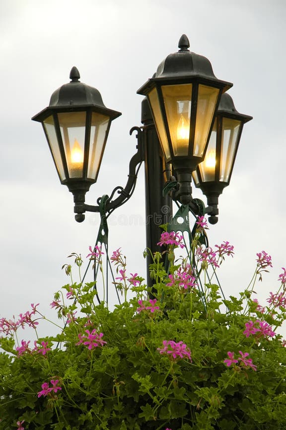 Decorative Streetlights stock photo. Image of lamp, green - 1390872