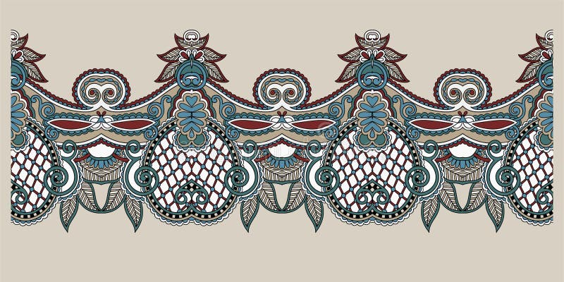 Decorative Stripe Pattern, Paisley Floral Design Stock Vector ...