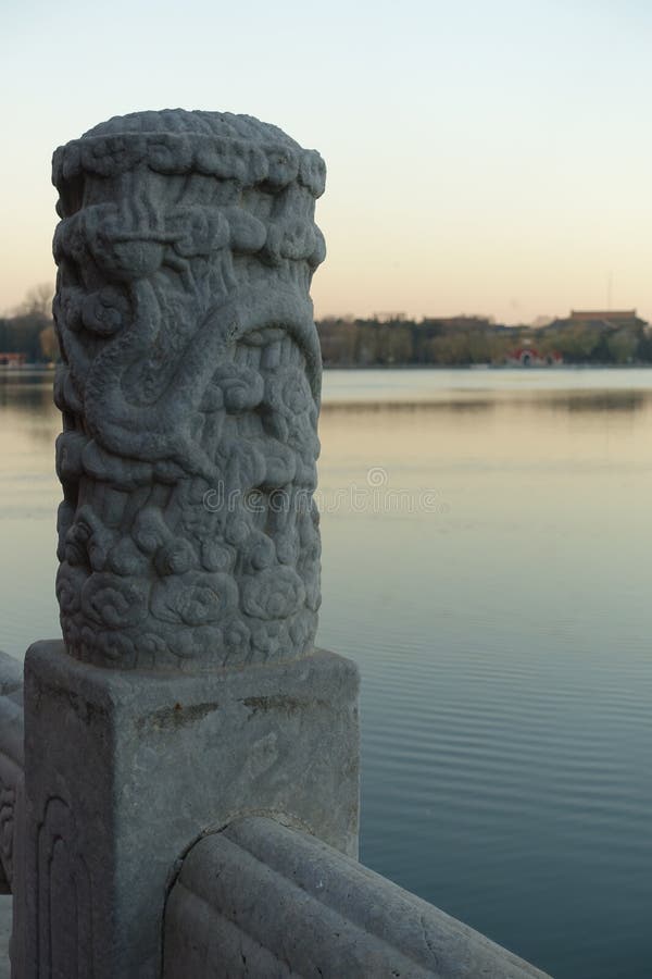 A Decorative Structure on a Bridge Parapet at Beihai Park, Beijing ...