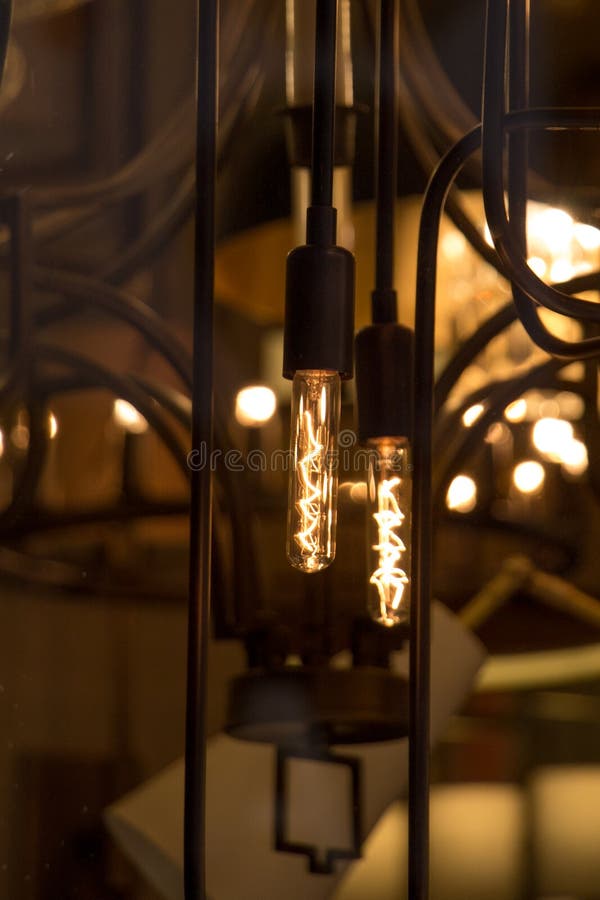Decorative Style Filament Light Bulbs Stock Image - Image of glowing ...