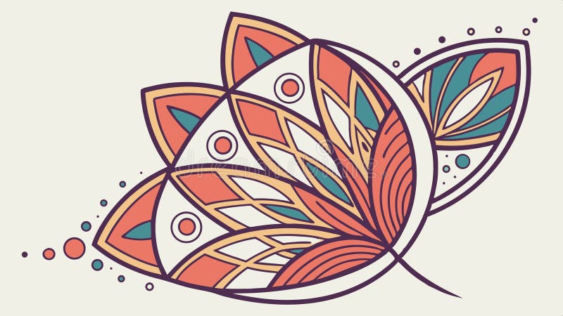 Decorative Stylized Leaf Illustration with Patterns Vector Design ...