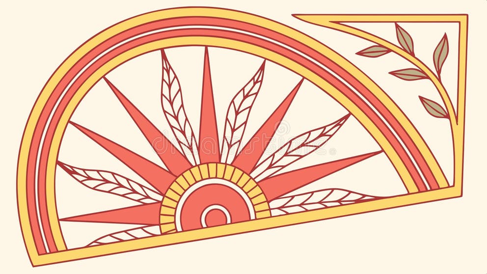 Decorative Sunburst in an Arched Frame Design Vector Design Generative ...