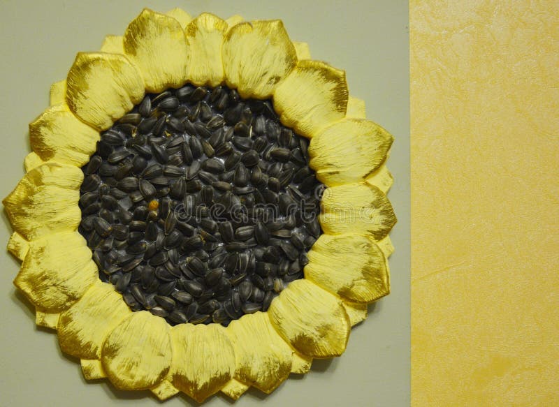 Decorative Sunflower Seeds Home Interior Design Yellow Background Stock ...