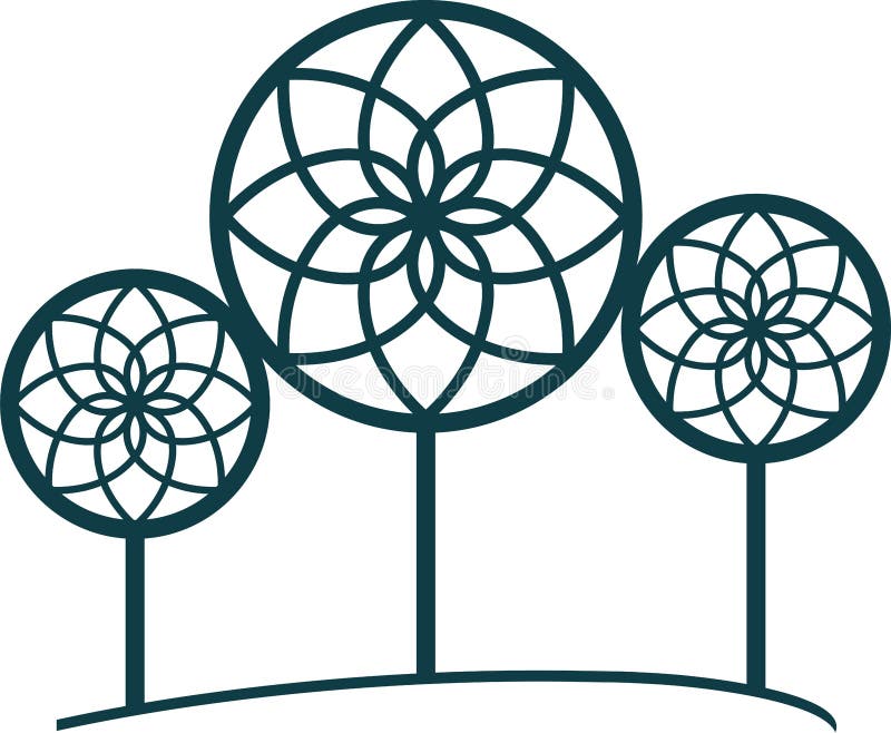 Decorative Swirl Floral Tree Symbol and Emblem Stock Vector ...