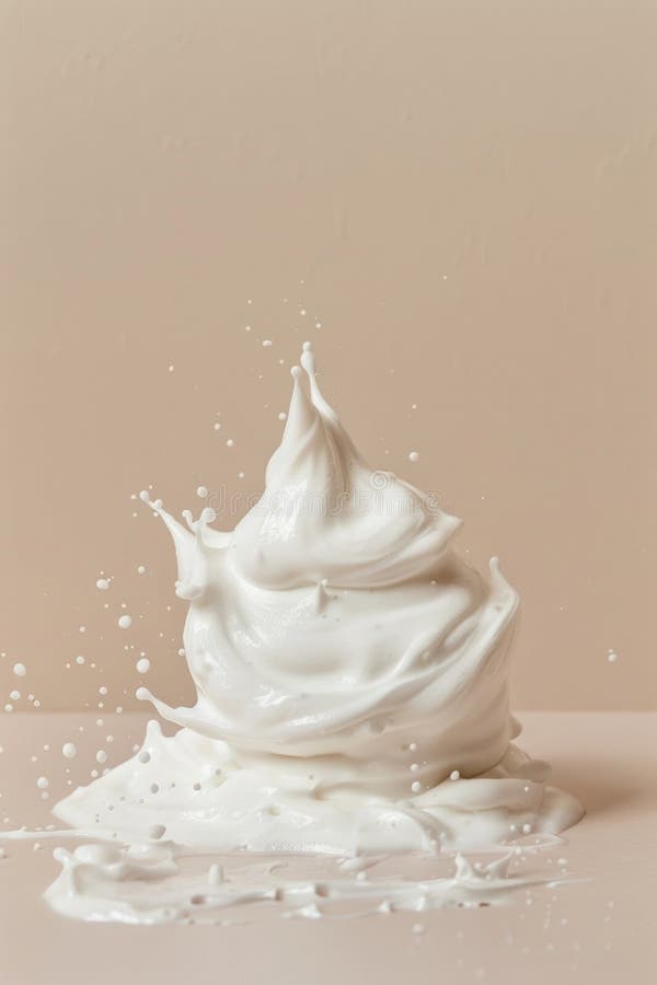 A Decorative Swirl of Whipped Cream Sits Atop a Table Stock Image ...