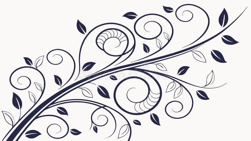 Decorative Swirling Vine Design Element, Vector Design Generative AI ...