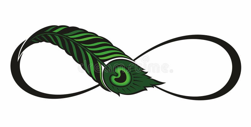 Decorative Symbol of Peacock Feather. Symbol of Infinity with Peacock ...