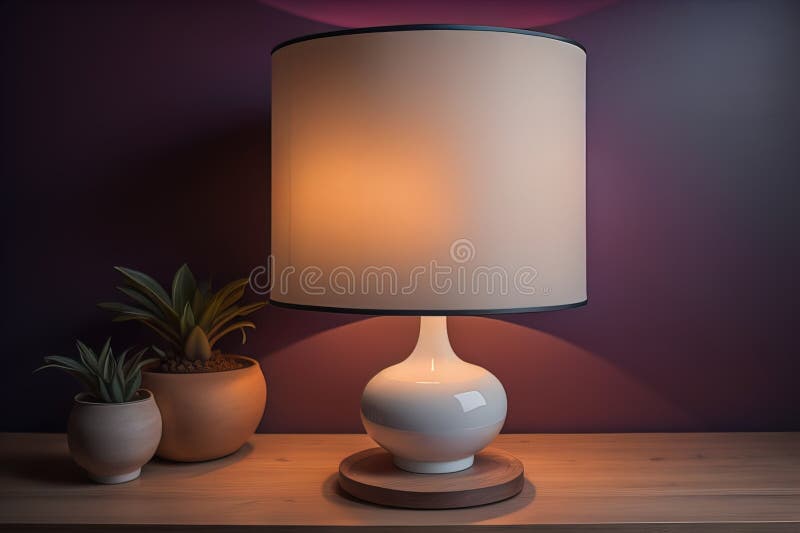 Decorative Table Lamp on Solid Color Background. Ai Generative Stock ...