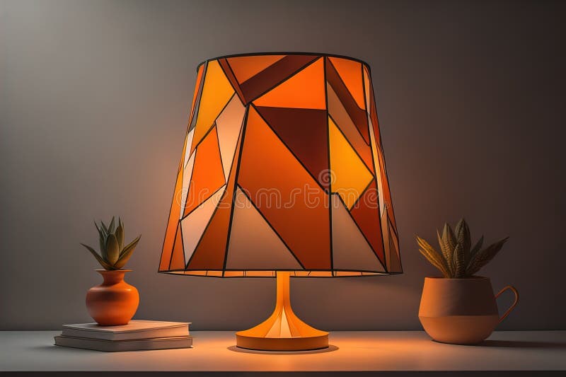 Decorative Table Lamp on Solid Color Background. Ai Generative Stock ...