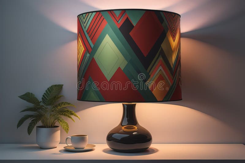 Decorative Table Lamp on Solid Color Background. Ai Generative Stock ...