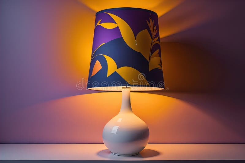 Decorative Table Lamp on Solid Color Background. Ai Generative Stock ...