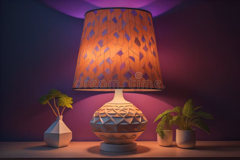 Decorative Table Lamp on Solid Color Background. Ai Generative Stock ...